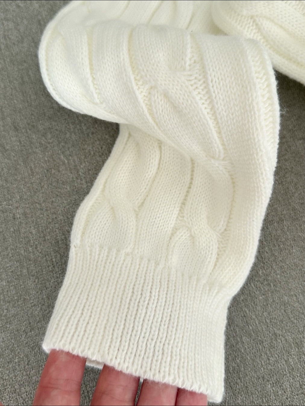 Ralph Lauren Cable Knit Wool Sweater - Cream White – Ferra